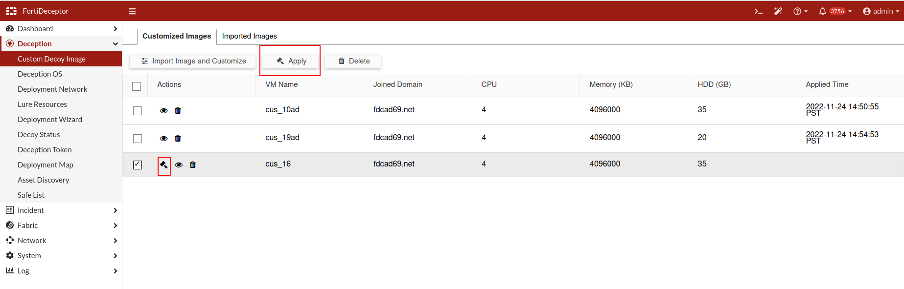 3. Use the custom images | FortiDeceptor 6.0.0 | Fortinet Document Library