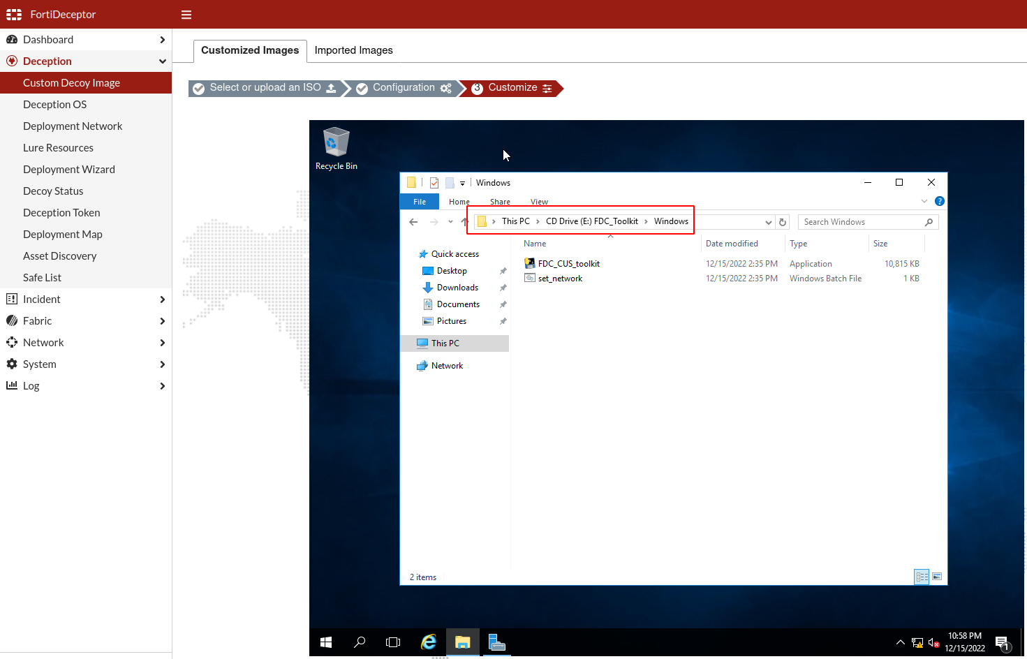 2. Customize the OS image | FortiDeceptor 6.0.0 | Fortinet Document Library