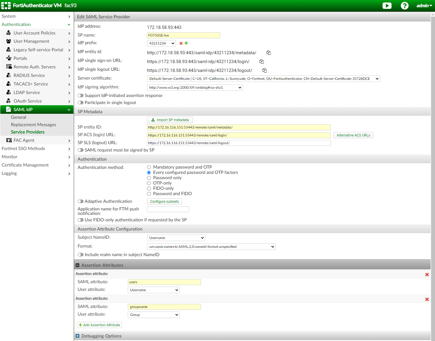 SSL VPN with FortiAuthenticator as a SAML IdP | FortiGate / FortiOS 7.2 ...