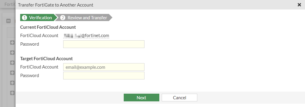 FortiCare and FortiGate Cloud login | FortiGate / FortiOS 7.2.9 ...