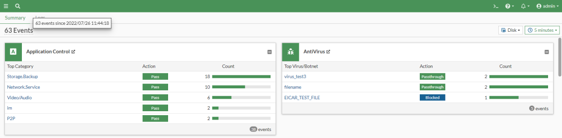 Security Events log page | FortiGate / FortiOS 7.2.9 | Fortinet ...