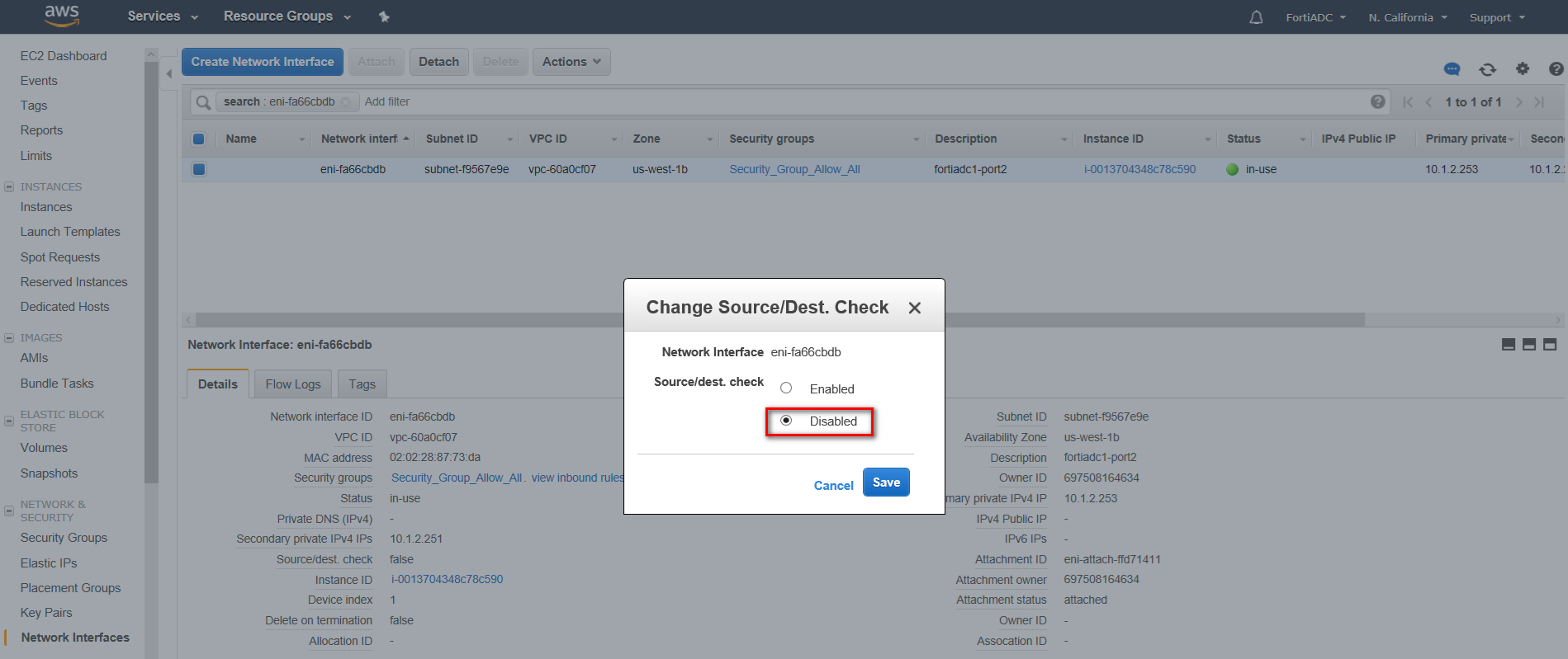 Example Set Vs On Aws In Ha Vrrp Mode Fortiadc Public Cloud 700