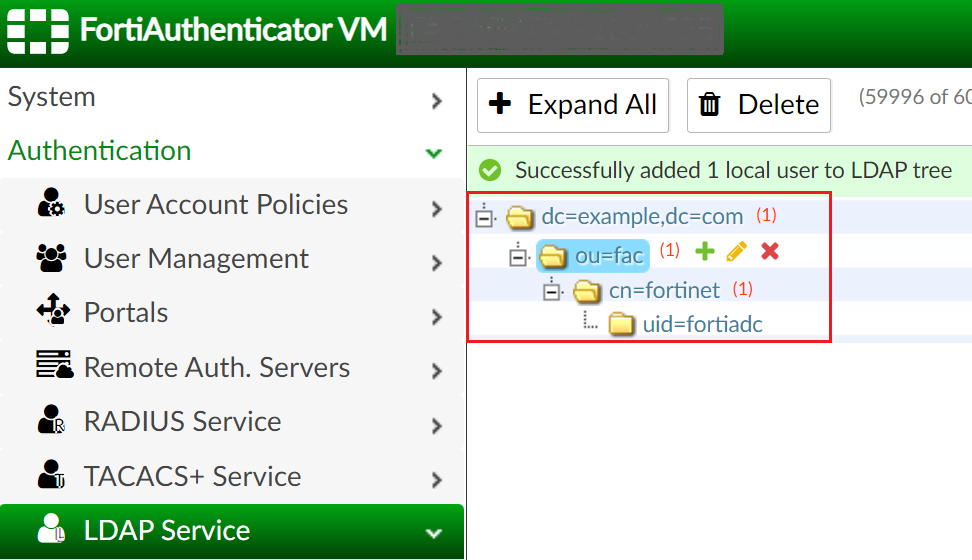 Using An Ldap Authentication Server Fortiadc 741 Fortinet