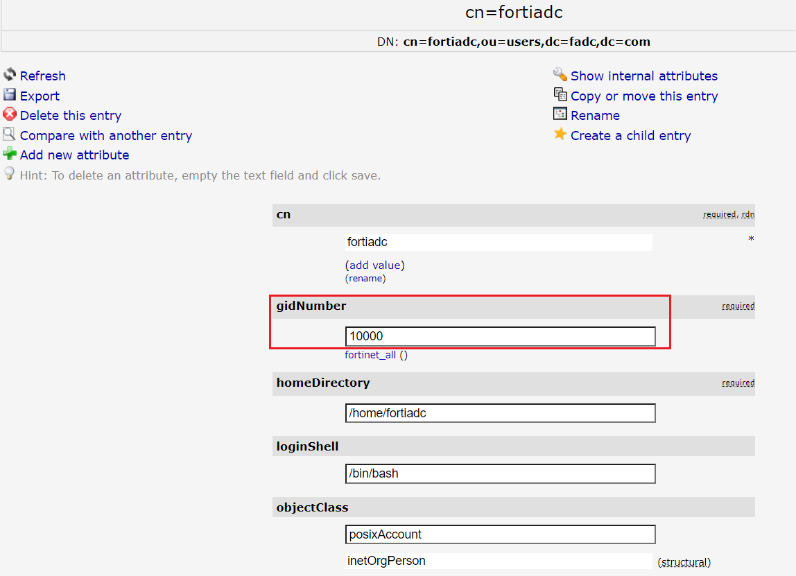 Using an LDAP authentication server | FortiADC 7.4.1 | Fortinet Document Library