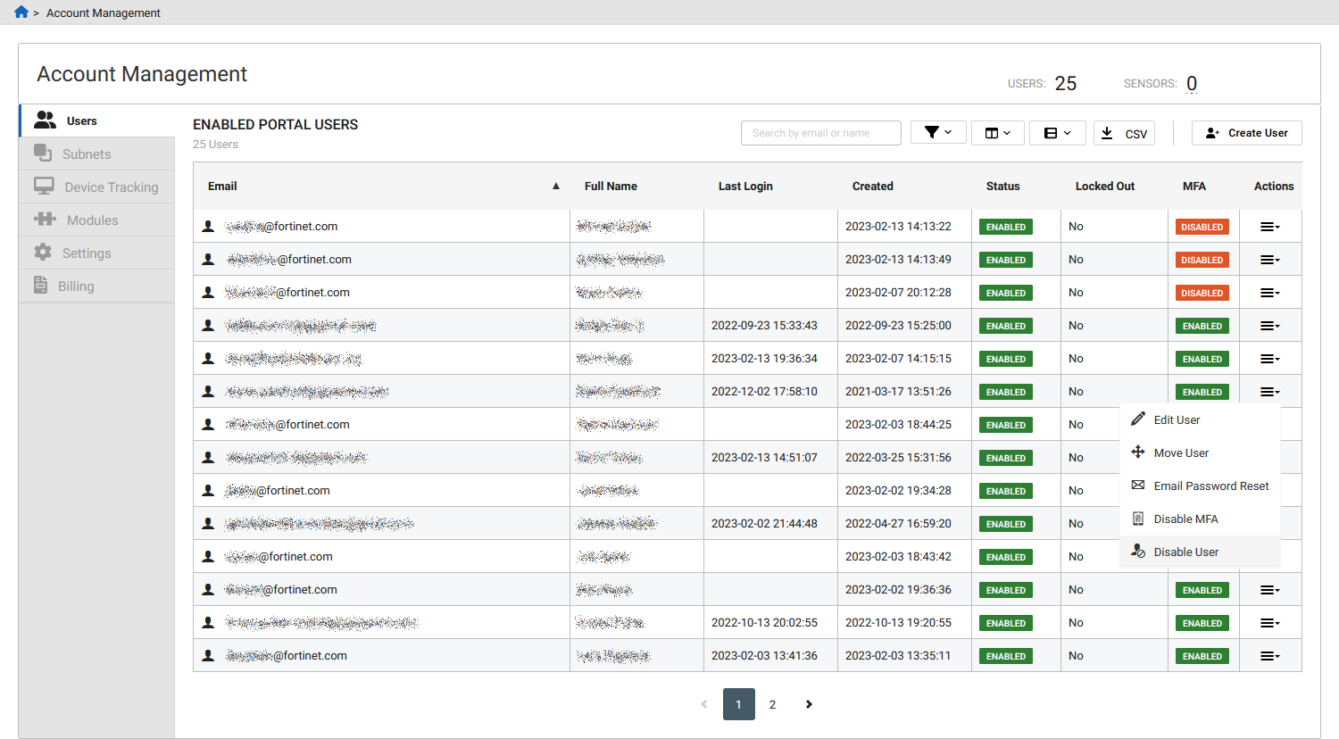 Settings (Account Management) | FortiNDR Cloud 2024.1.1 | Fortinet Document Library