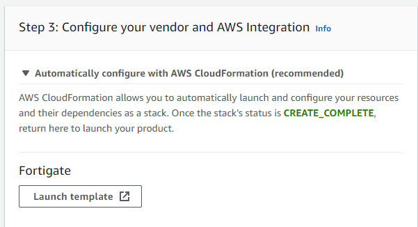 AWS Marketplace subscribe quicklaunch workflow 23.3.b | FortiGate CNF 23.3.b | Fortinet Document ...