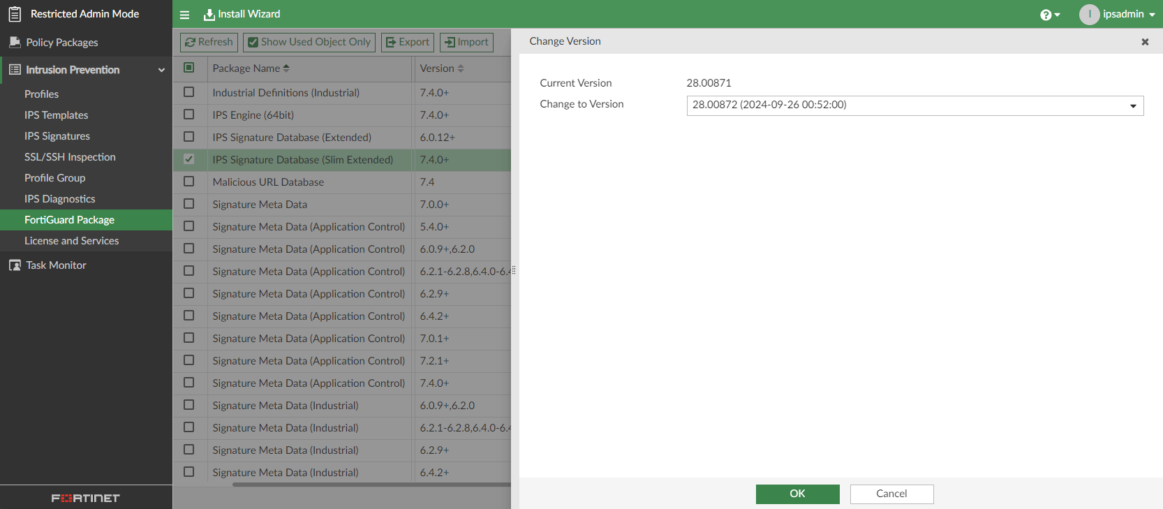 Managing IPS signature updates as an IPS administrator | FortiManager 7 ...