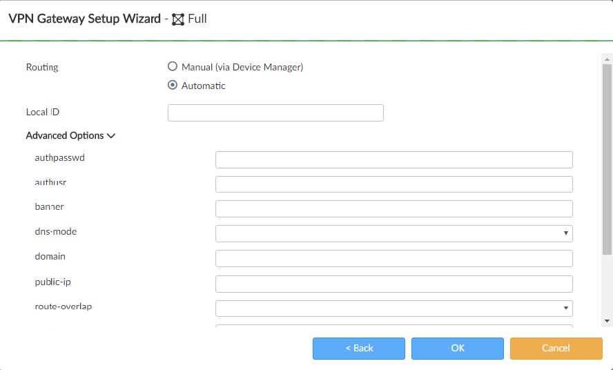 Configuring a full mesh VPN topology within a VPN console ...