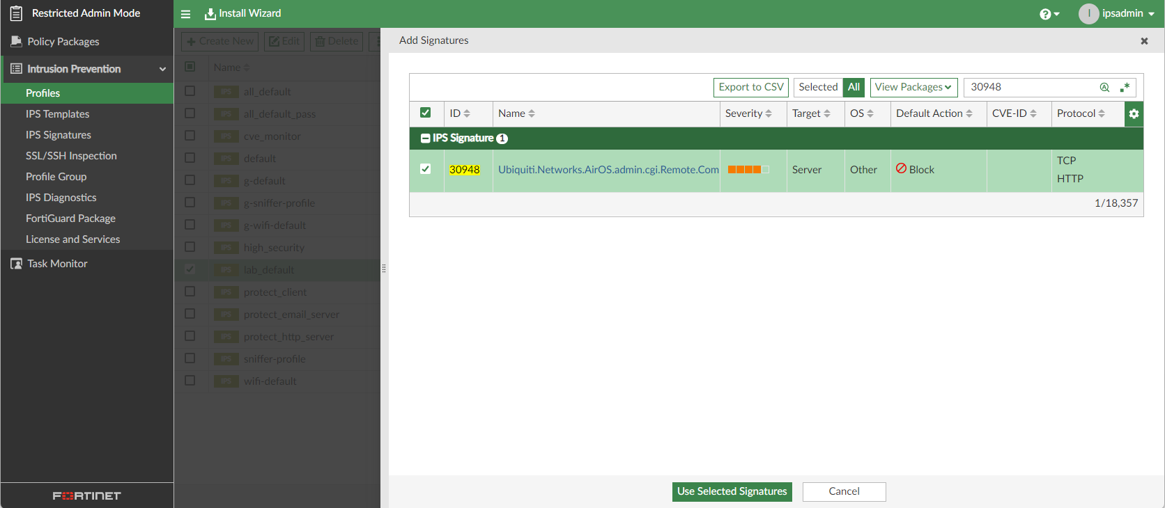Managing IPS signature updates as an IPS administrator | FortiManager 7 ...