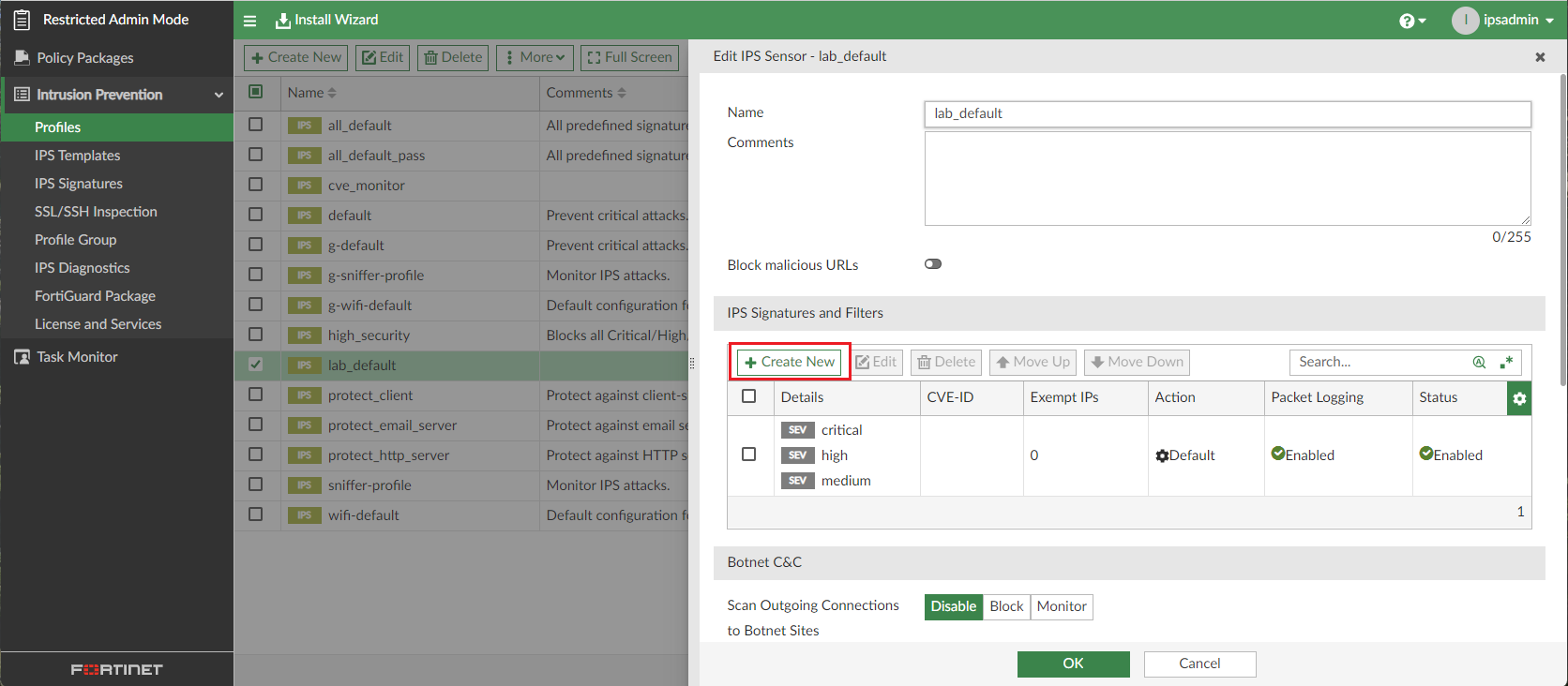 Managing IPS signature updates as an IPS administrator | FortiManager 7 ...