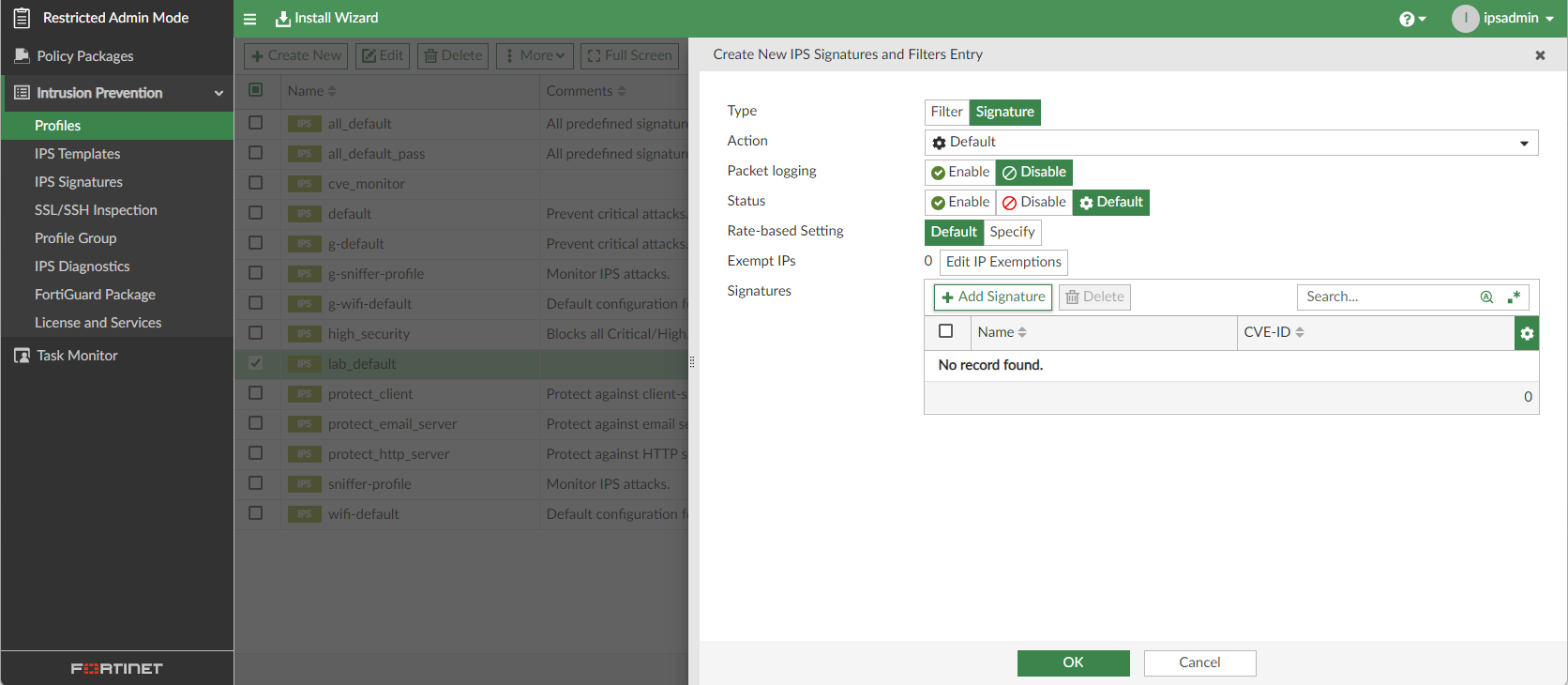 Managing IPS signature updates as an IPS administrator | FortiManager 7 ...