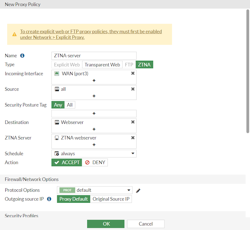 Basic ZTNA configuration | FortiGate / FortiOS 7.4.6 | Fortinet Document Library