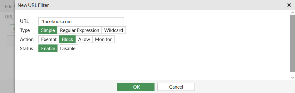 Static URL filter | FortiGate / FortiOS 7.4.6 | Fortinet Document Library