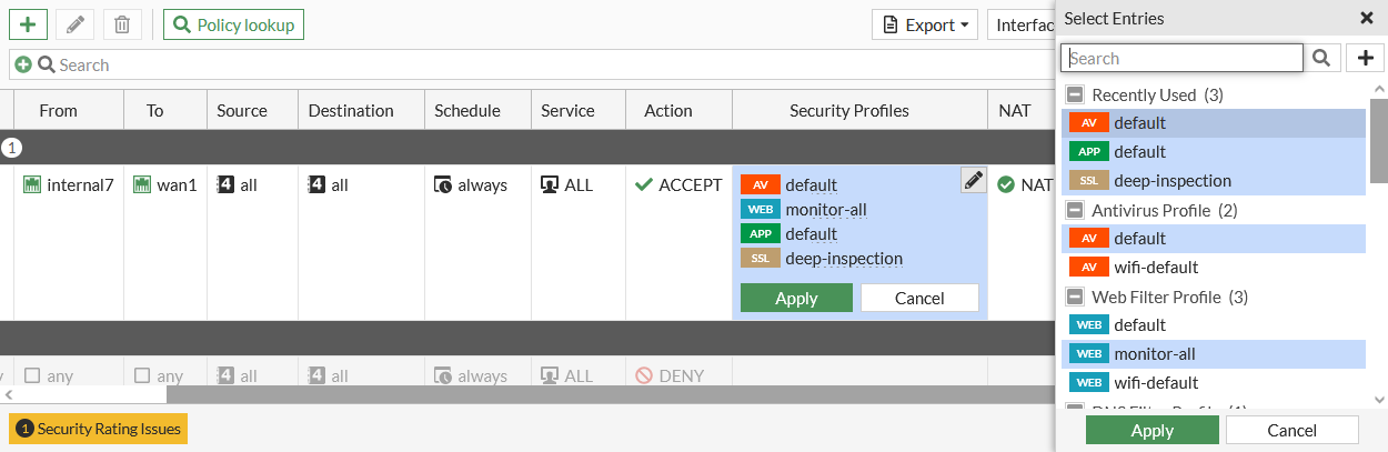 Tables | FortiGate / FortiOS 7.4.6 | Fortinet Document Library