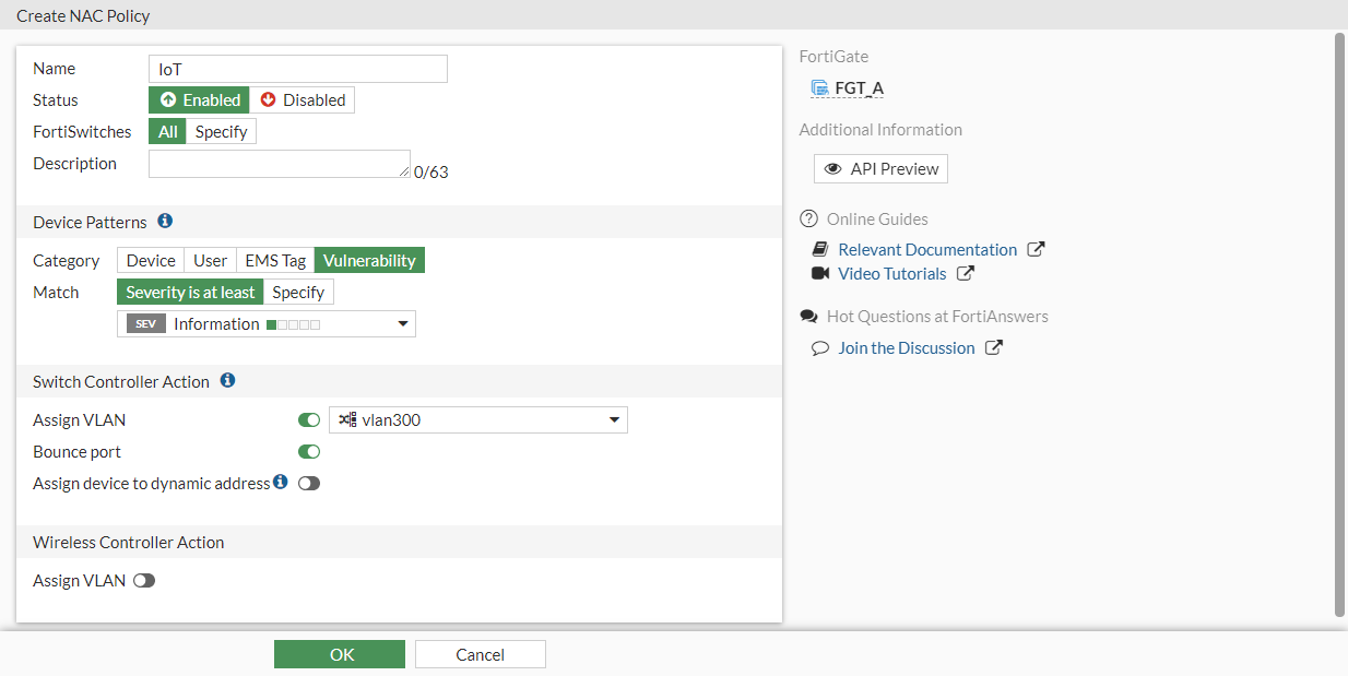 OT and IoT virtual patching on NAC policies | FortiGate / FortiOS 7.4.6 ...