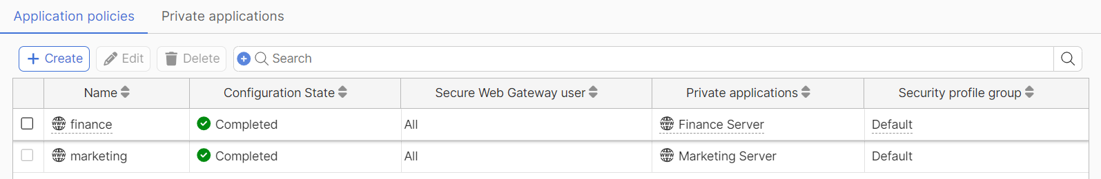 Configuring an application policy | FortiSASE | Fortinet Document Library