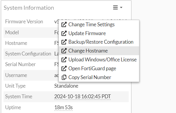 System Information | FortiSandbox 5.0.1 | Fortinet Document Library