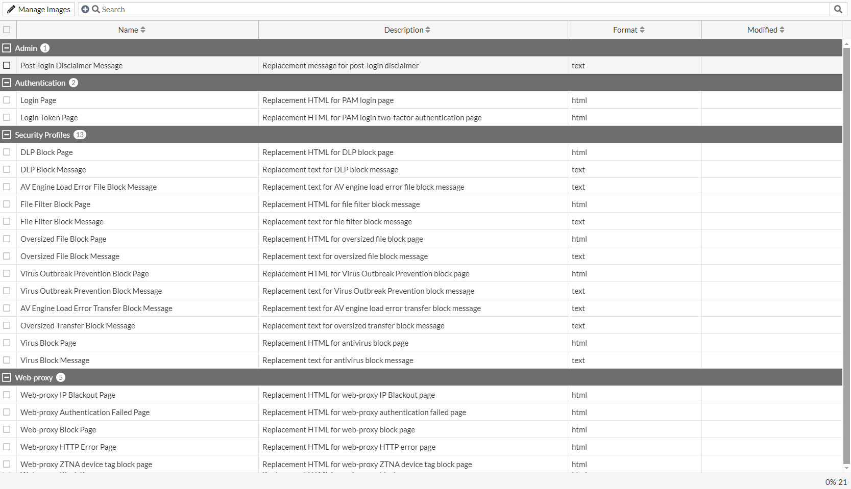Replacement messages | FortiSRA 1.4.0 | Fortinet Document Library