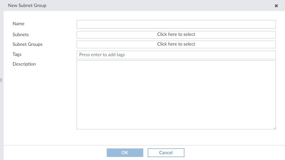 Creating a subnet group | FortiAnalyzer 7.6.0 | Fortinet Document Library