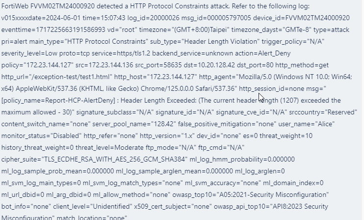 Use Case Automating Exception Handling For False Positives Fortiweb 760 Fortinet Document 3142