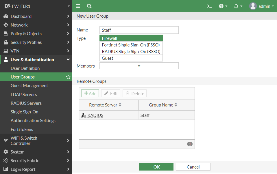 User group objects | FortiGate / FortiOS 7.0.0