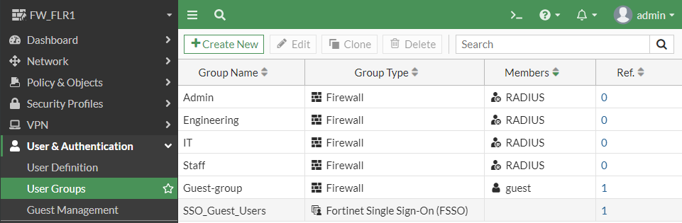 User group objects | FortiGate / FortiOS 7.0.0