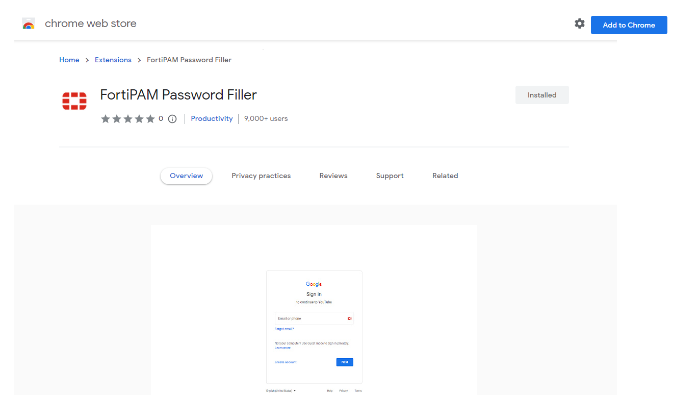 Installing FortiPAM Password Filler web extension on Chrome/Firefox ...