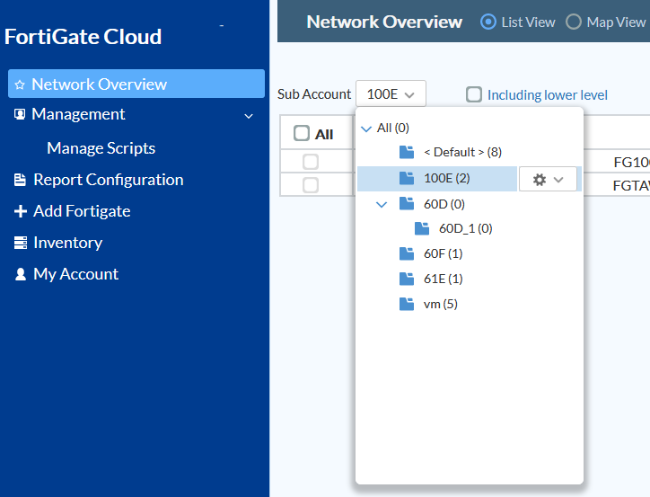 Multitenancy | FortiGate Cloud 24.2.0 | Fortinet Document Library