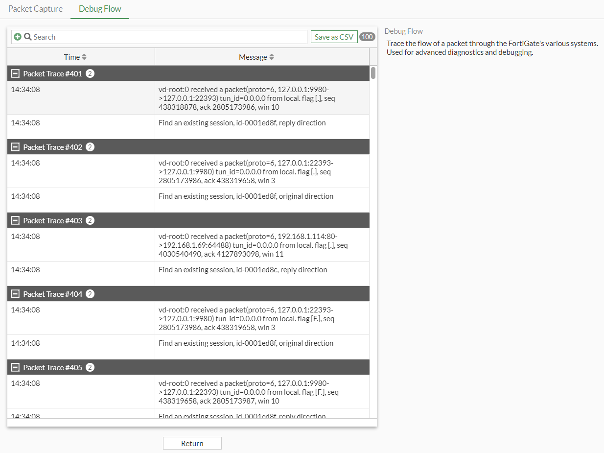 Using the debug flow tool | FortiGate / FortiOS 7.6.1 | Fortinet Document Library