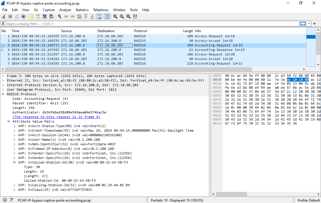 Trigger RADIUS authentication with DNS and ICMP queries | FortiGate / FortiOS 7.6.1 | Fortinet ...