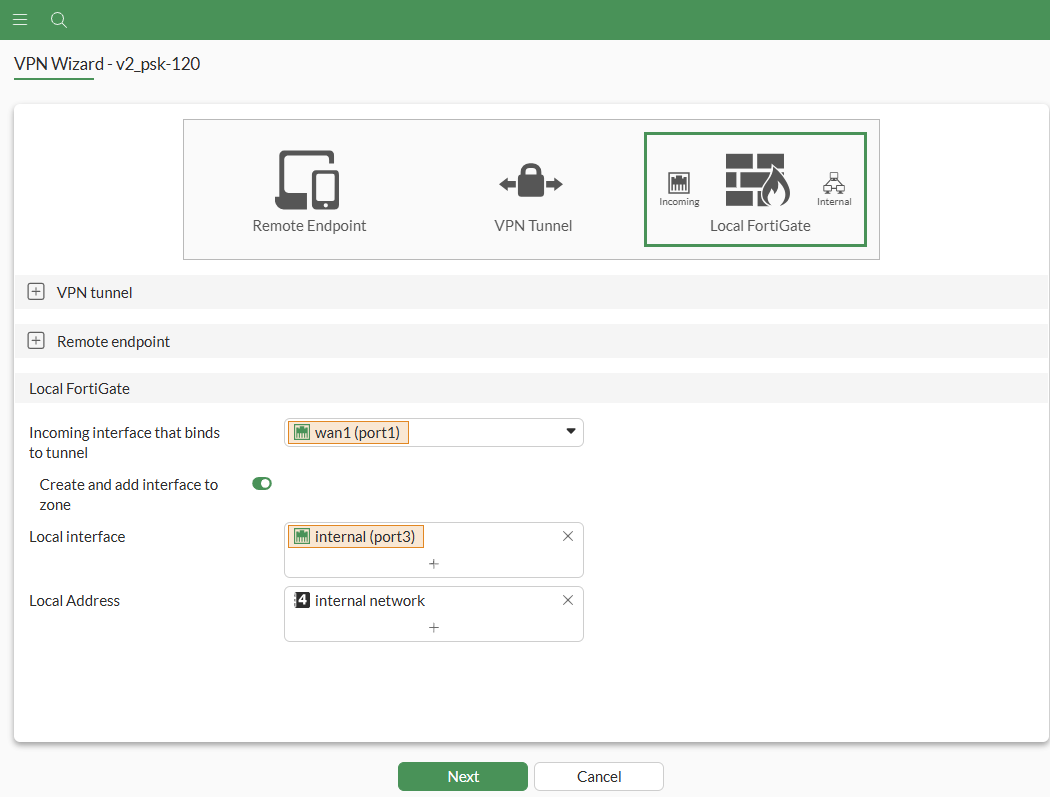 Dialup IPsec VPN using custom TCP port | FortiGate / FortiOS 7.6.1 ...