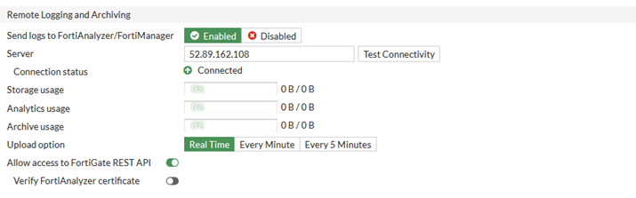 Log Configuration Using FortiGate GUI | FortiCASB 23.4.a | Fortinet ...