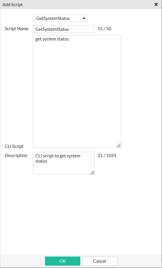 Script | FortiGate Cloud 23.2.0 | Fortinet Document Library