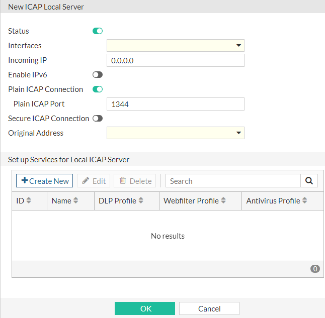 Create or edit an ICAP local server | FortiProxy 7.6.2 | Fortinet Document Library