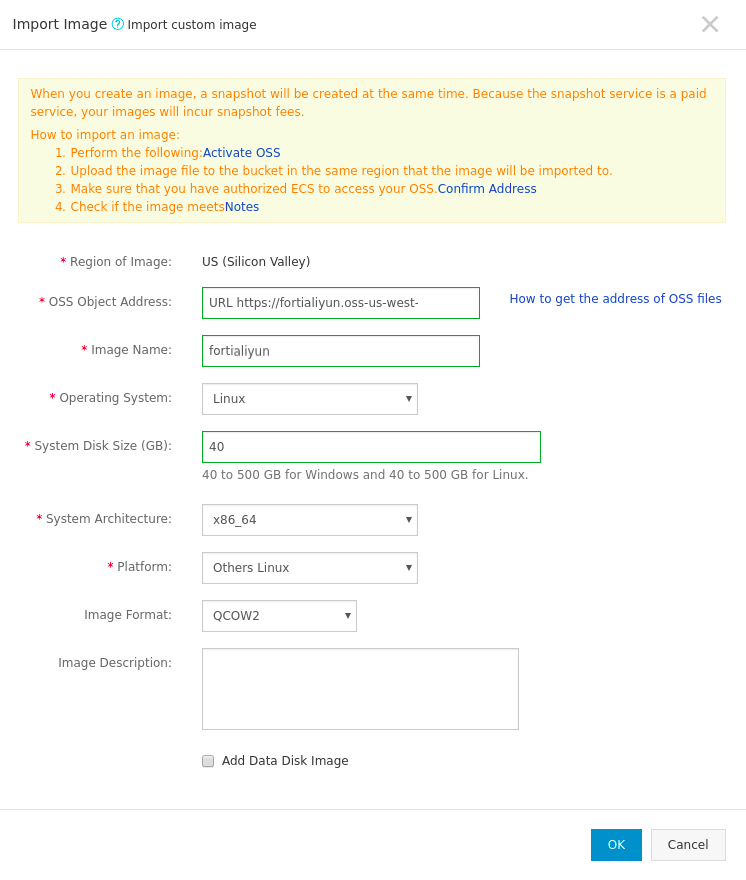 Creating The Fortianalyzer Deployment Image Fortianalyzer Public Cloud 6 2 0