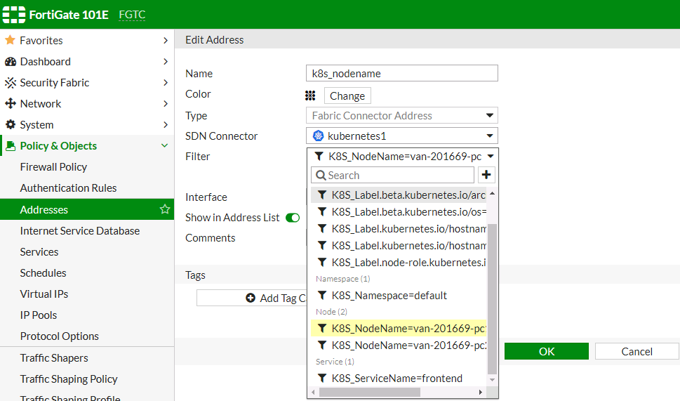 Private Cloud K8s SDN connector | FortiGate / FortiOS 6.4.0 | Fortinet ...