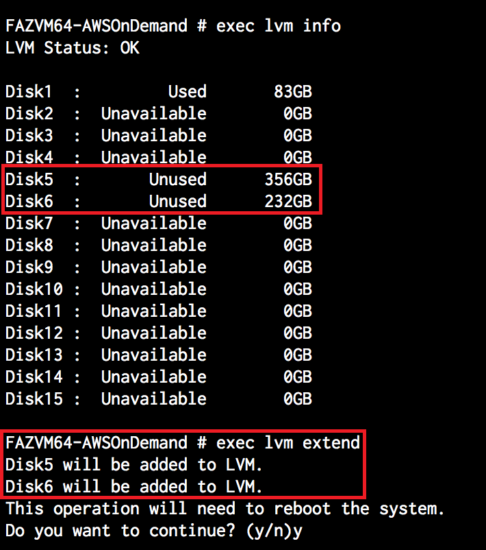 Adding additional storage (optional) | FortiAnalyzer Public Cloud 7.4.0