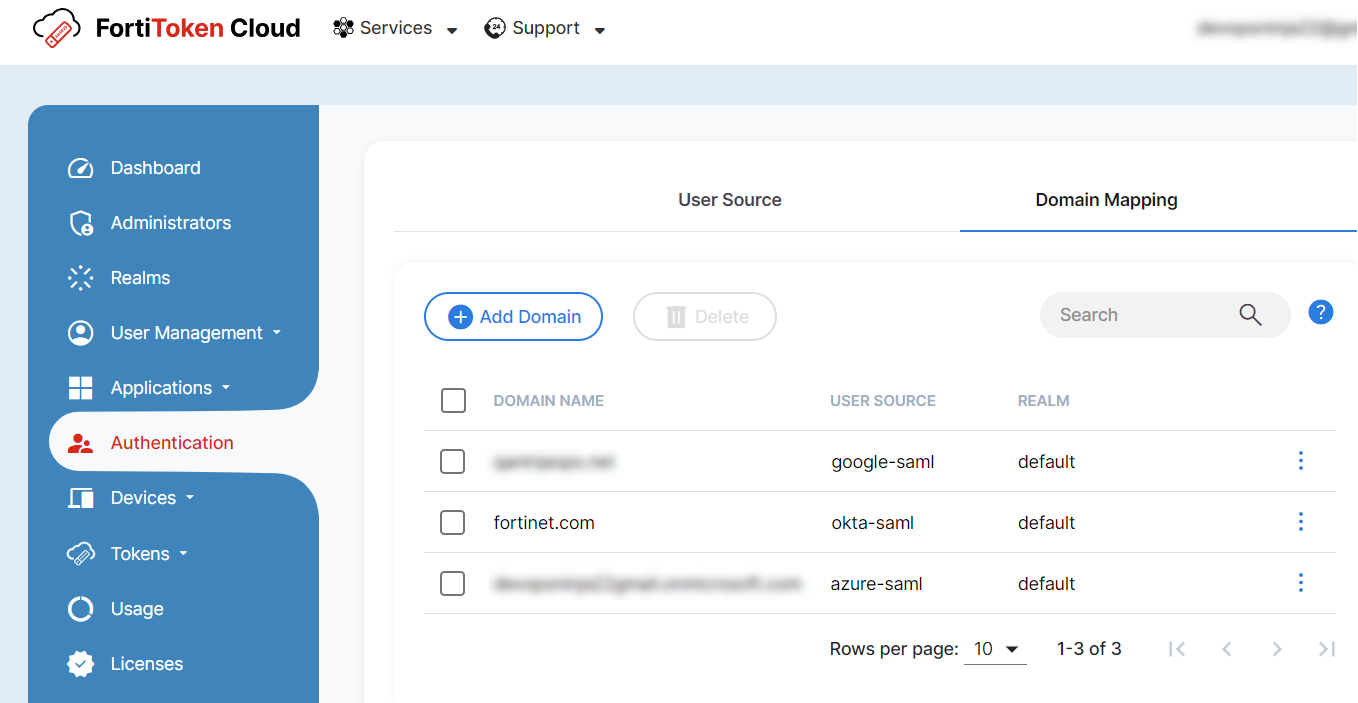 Configure domain mapping | FortiToken Cloud 24.2.a | Fortinet Document ...