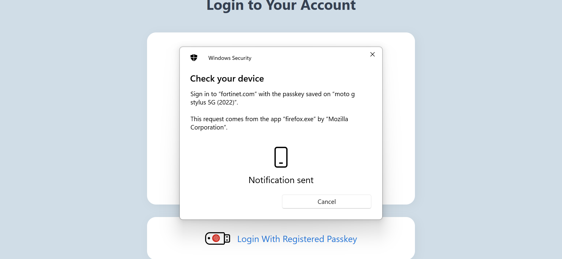 Use passkeys | FortiToken Cloud | Fortinet Document Library