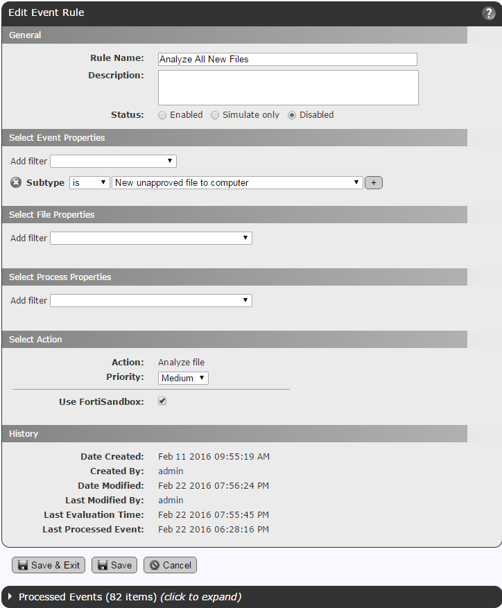 Carbon Black Bit9 Server | FortiSandbox 4.4.4 | Fortinet Document Library