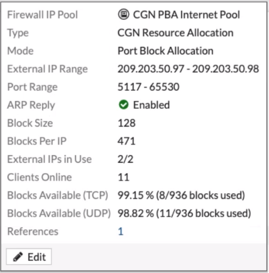 Displaying IP pool data | FortiGate / FortiOS 7.4.5 | Fortinet Document ...