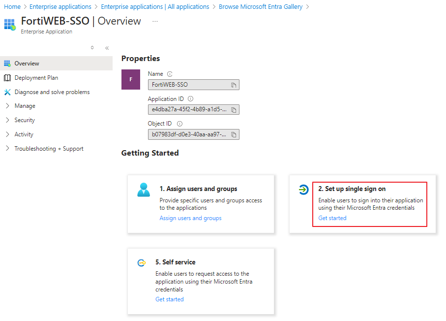 Single Sign On with Azure | FortiWeb 7.6.1 | Fortinet Document Library