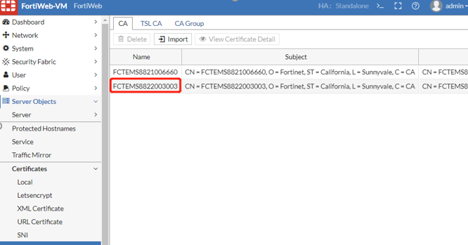 Referencing ZTNA profile in a server policy | FortiWeb 7.6.1 | Fortinet Document Library