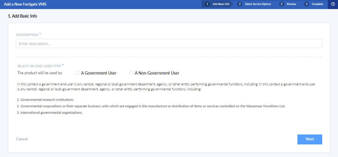 Provisioning new FortiGate VM subscriptions | FortiCloud Services 25.3. ...