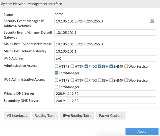 Set up the FortiAnalyzer-BigData network | FortiAnalyzer BigData 6.4.5