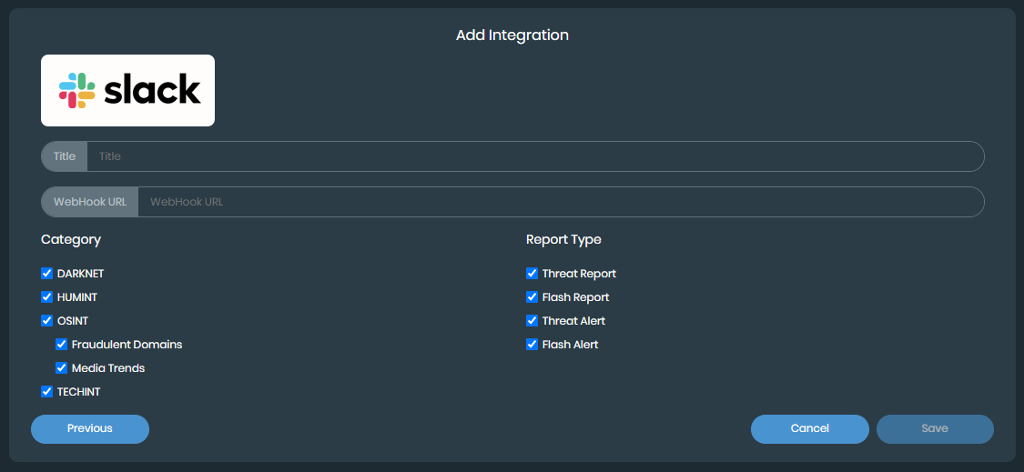 Adding integrations | FortiRecon 24.4.b | Fortinet Document Library