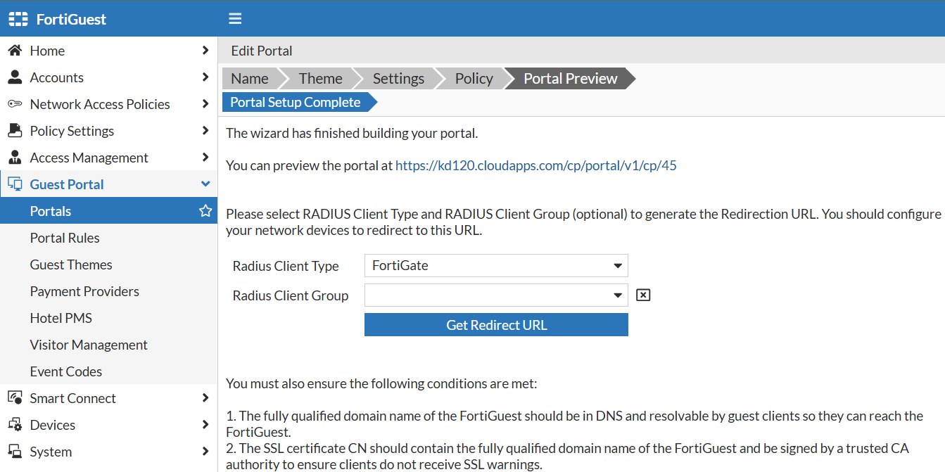 Guest Portal Preview | FortiGuest 2.2.0 | Fortinet Document Library