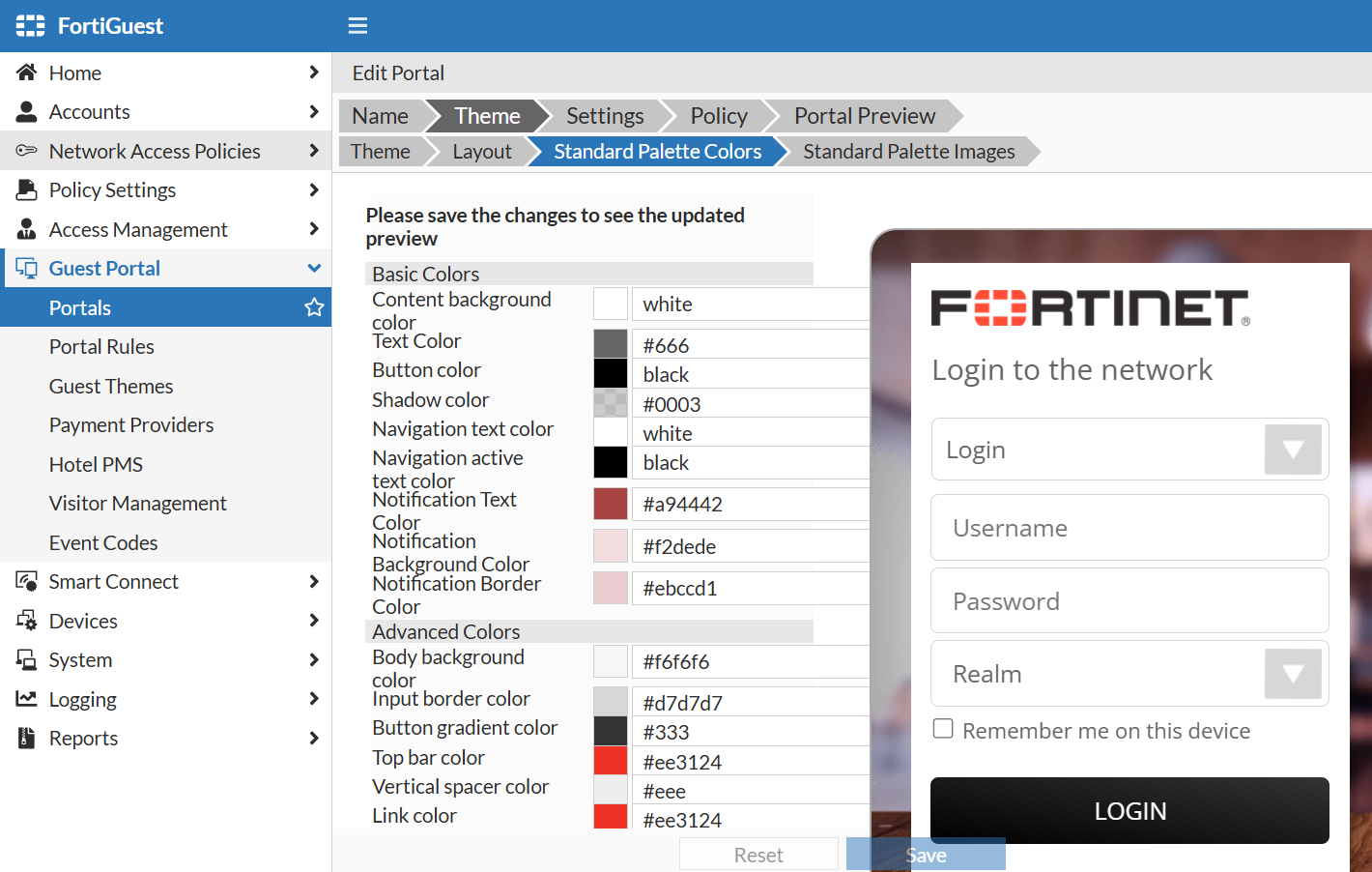 Creating Guest Portal | FortiGuest 2.2.0 | Fortinet Document Library