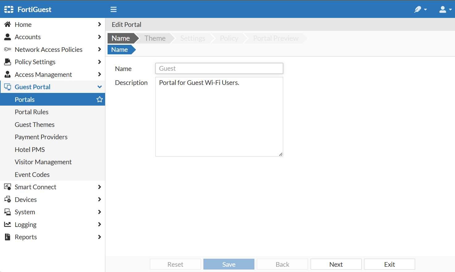 Creating Guest Portal | FortiGuest 2.2.0 | Fortinet Document Library
