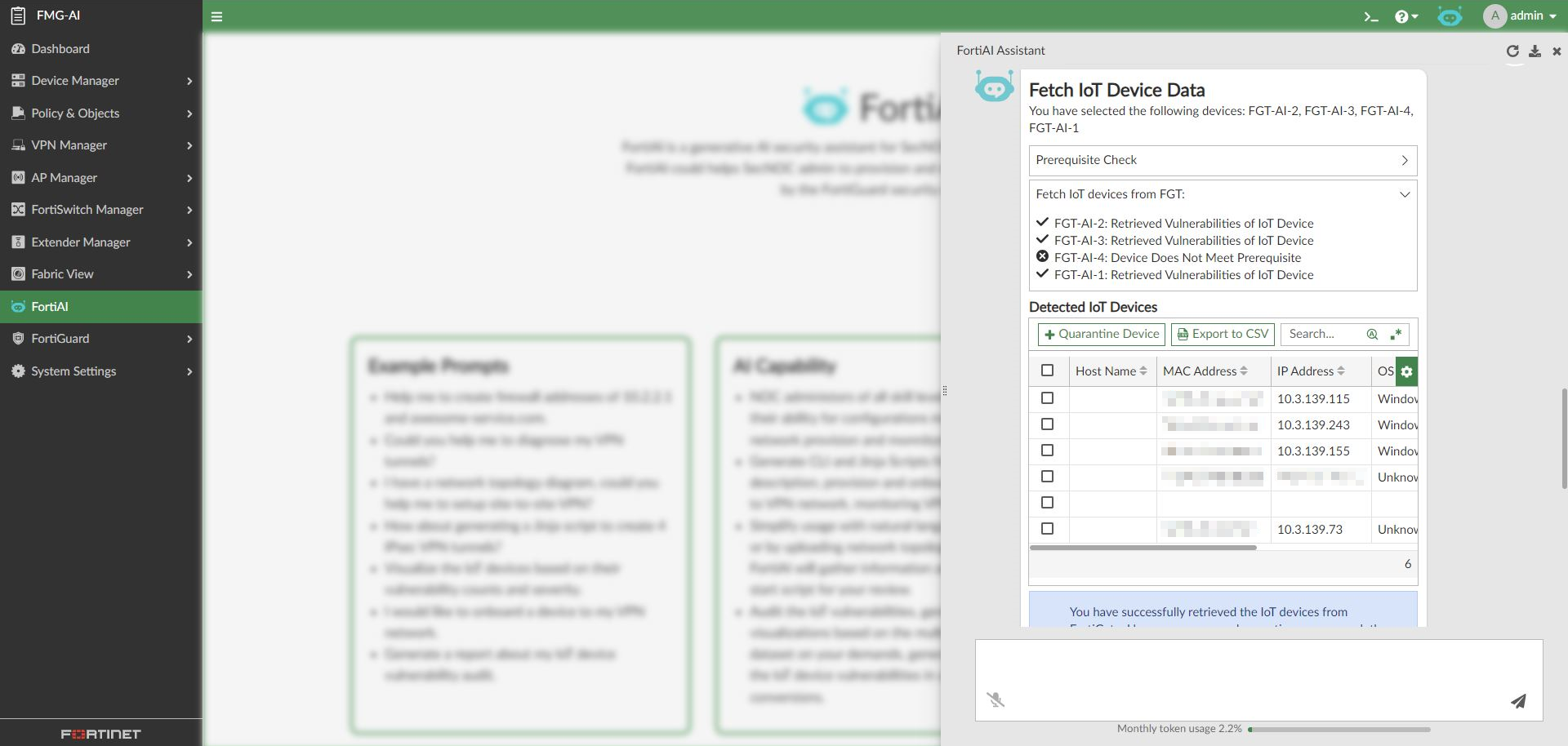 FortiAI on FortiManager FMG | FortiGate / FortiOS 7.6.0 | Fortinet ...